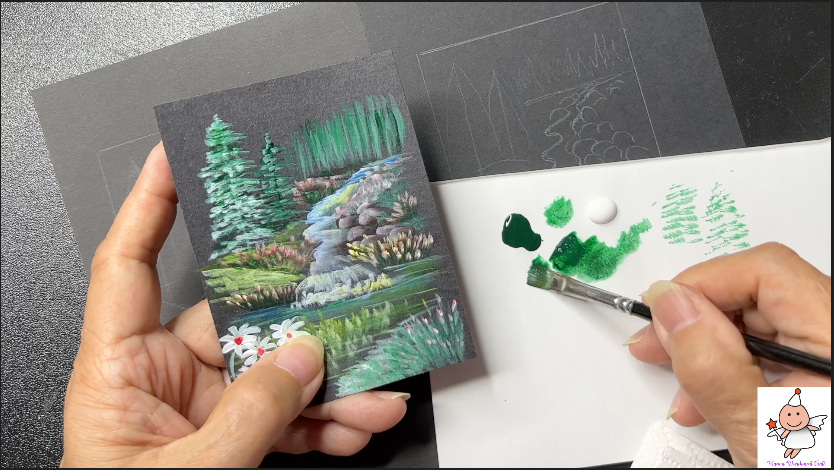 Tutorial Video 22: Scenery Painting on Black Using Acrylic – Kanny ...